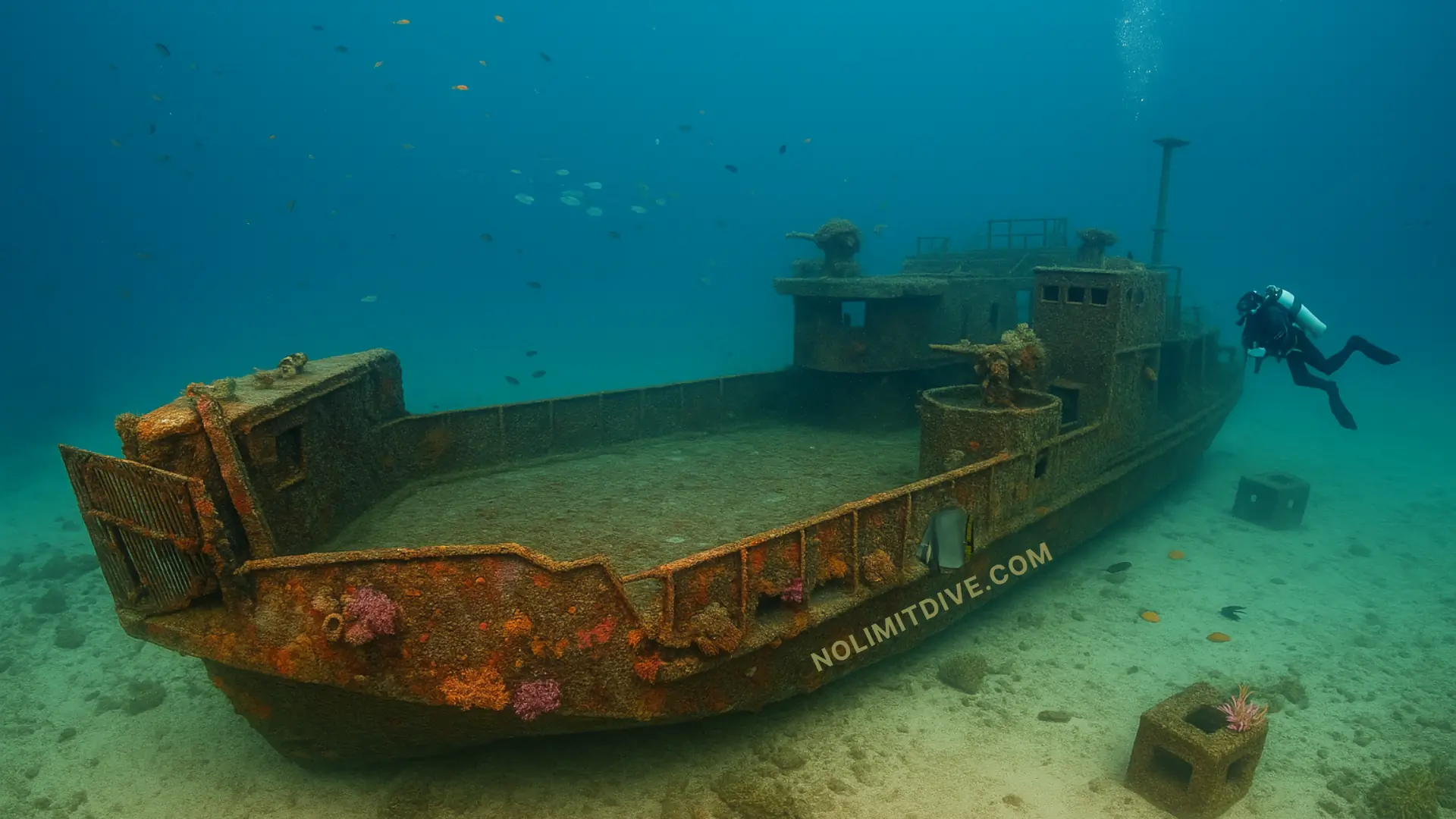 Historic HTMS Mataphon Shipwreck Pattaya - No Limit Dive